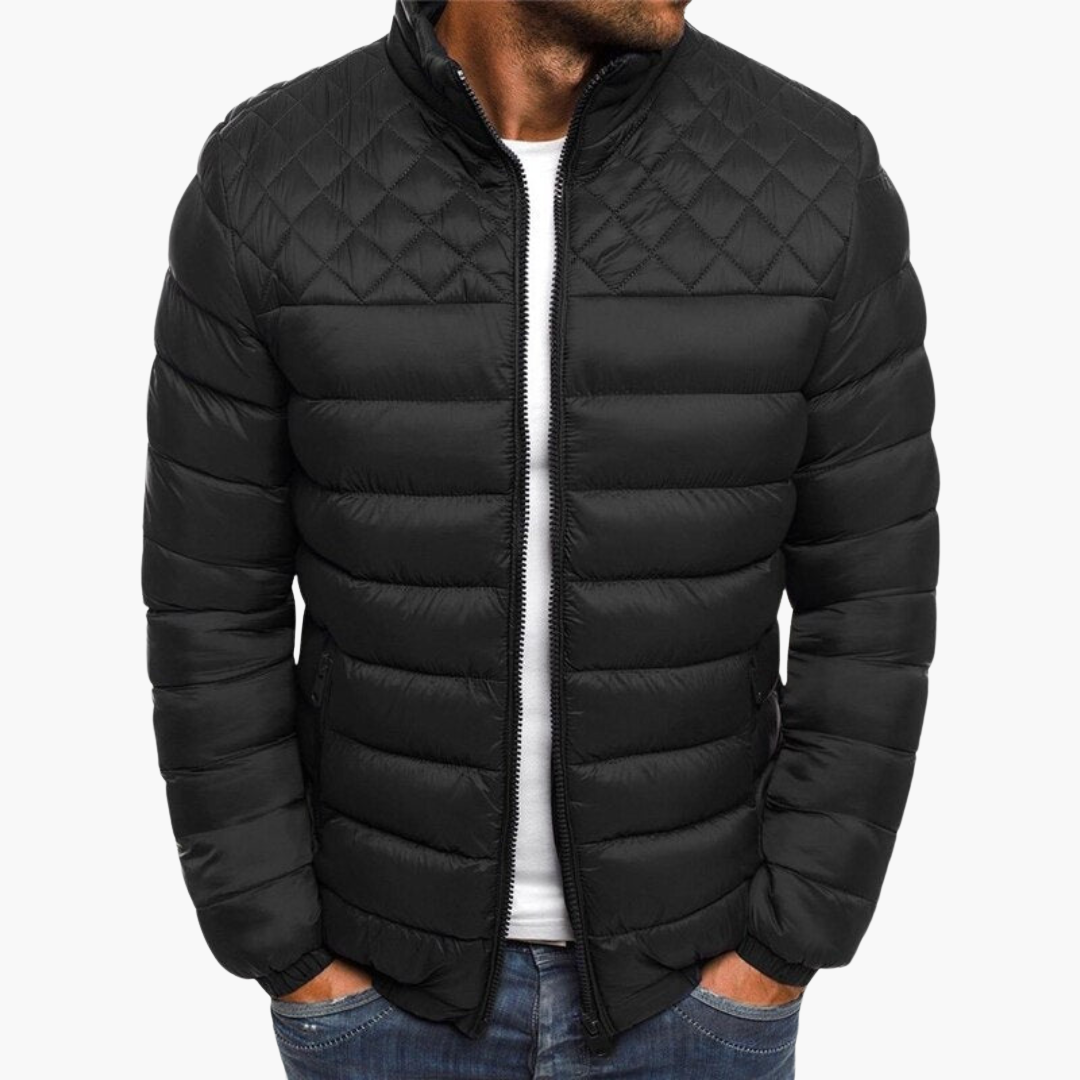 Men's Bomber Jacket with Zipper and Quilted Design – Wilfred Smith