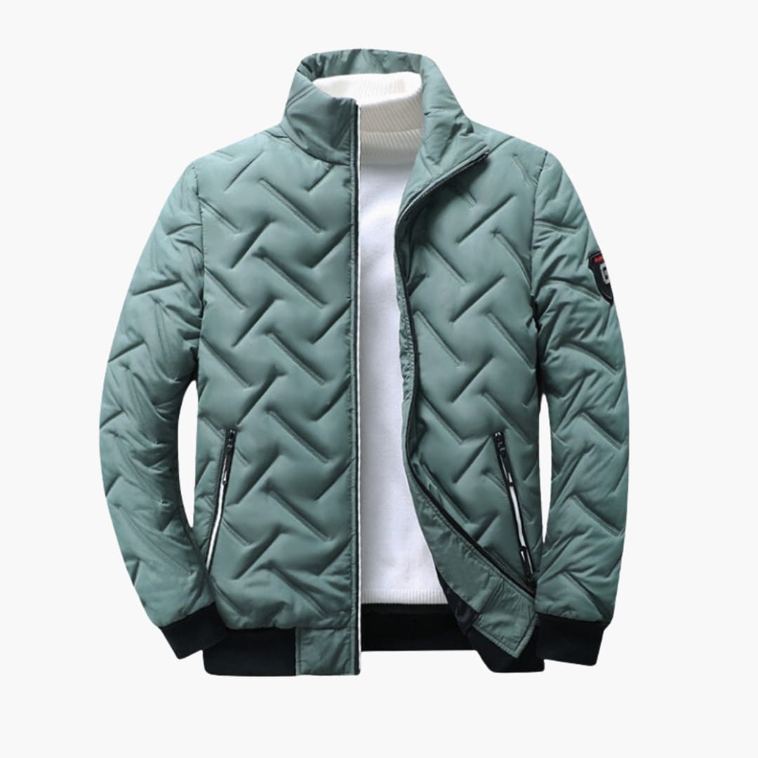 Men’s Bomber Jacket with Front Zip Closure - Long Sleeves and Side ...