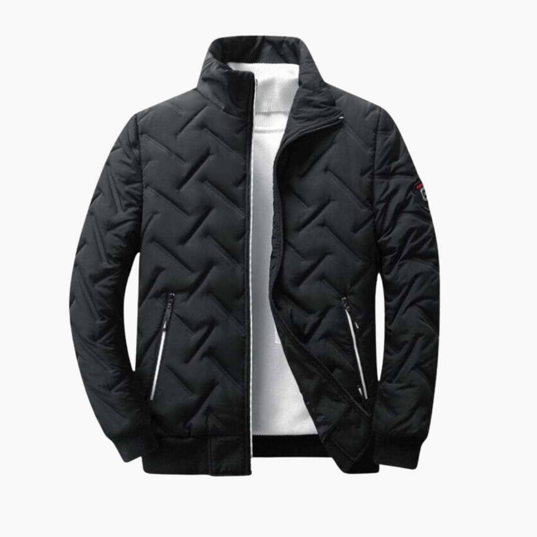 Men’s Bomber Jacket with Front Zip Closure - Long Sleeves and Side ...